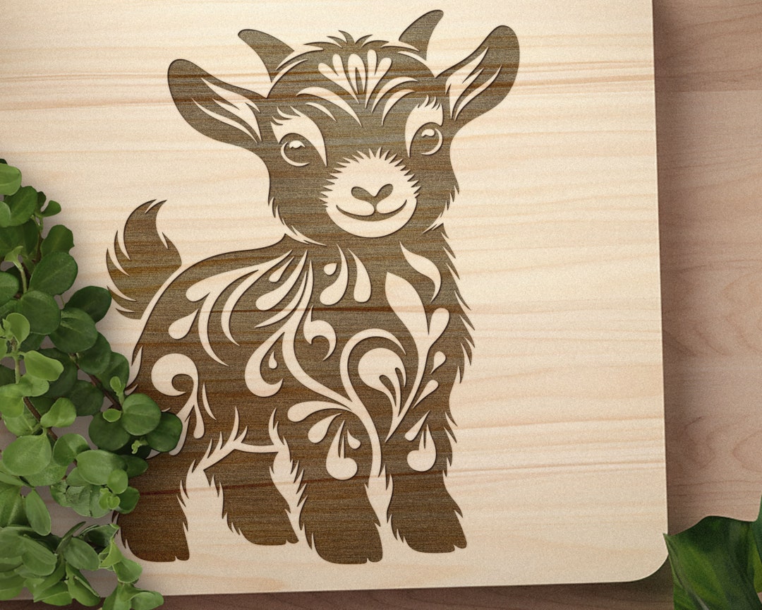 Baby Goat SVG, White Boer Goat Vector Design for Cutting Machines, Goat ...