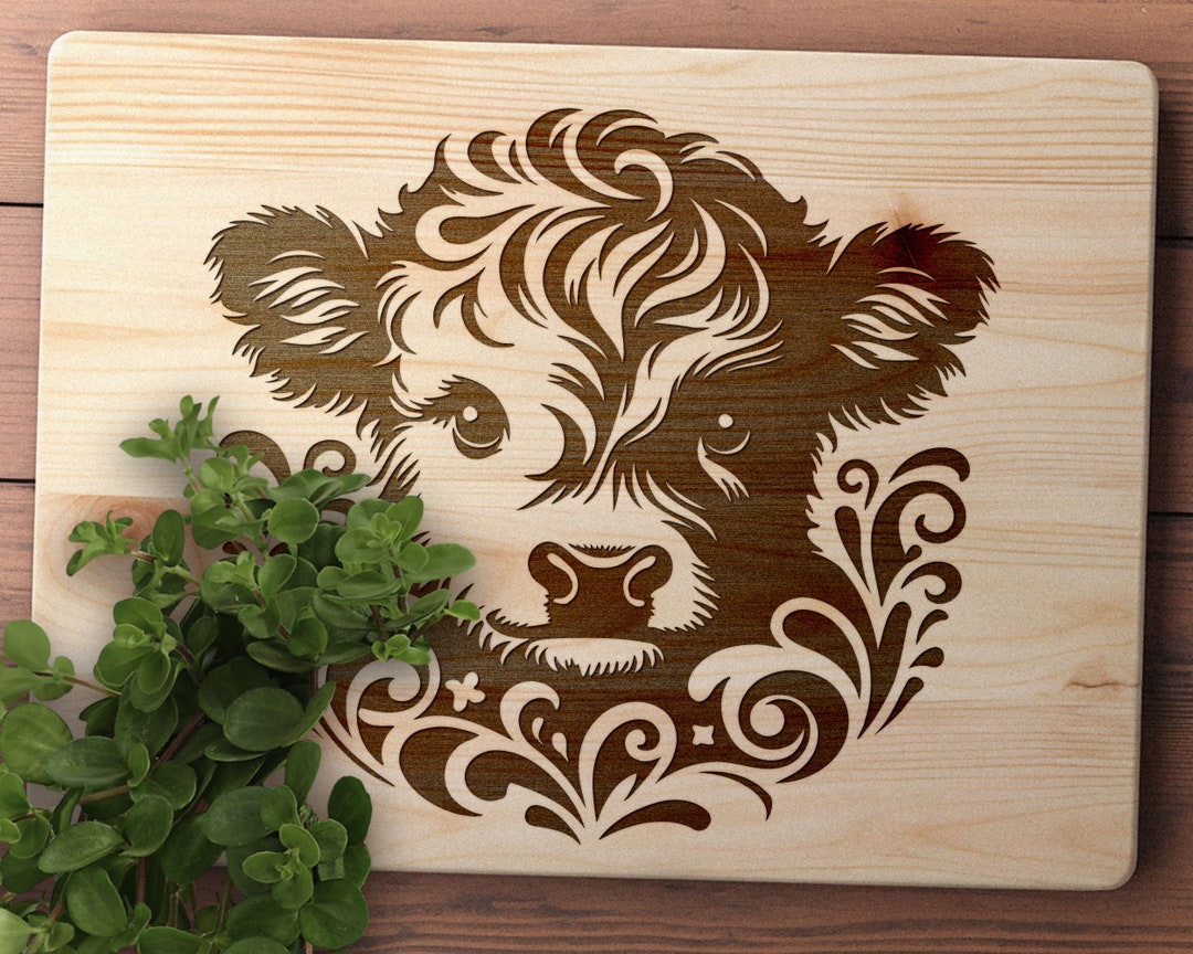 Baby Highland Cow SVG, Highland Cow Calf Vector Design for Cutting ...