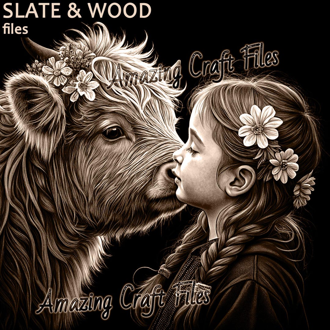 Highland Cow 3D Illusion, Highland Cow 3D Grayscale PNG, Illusion Laser ...