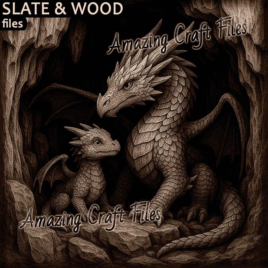 Dragon 3D Illusion Laser Engraving Files: Grayscale PNG (digital ...