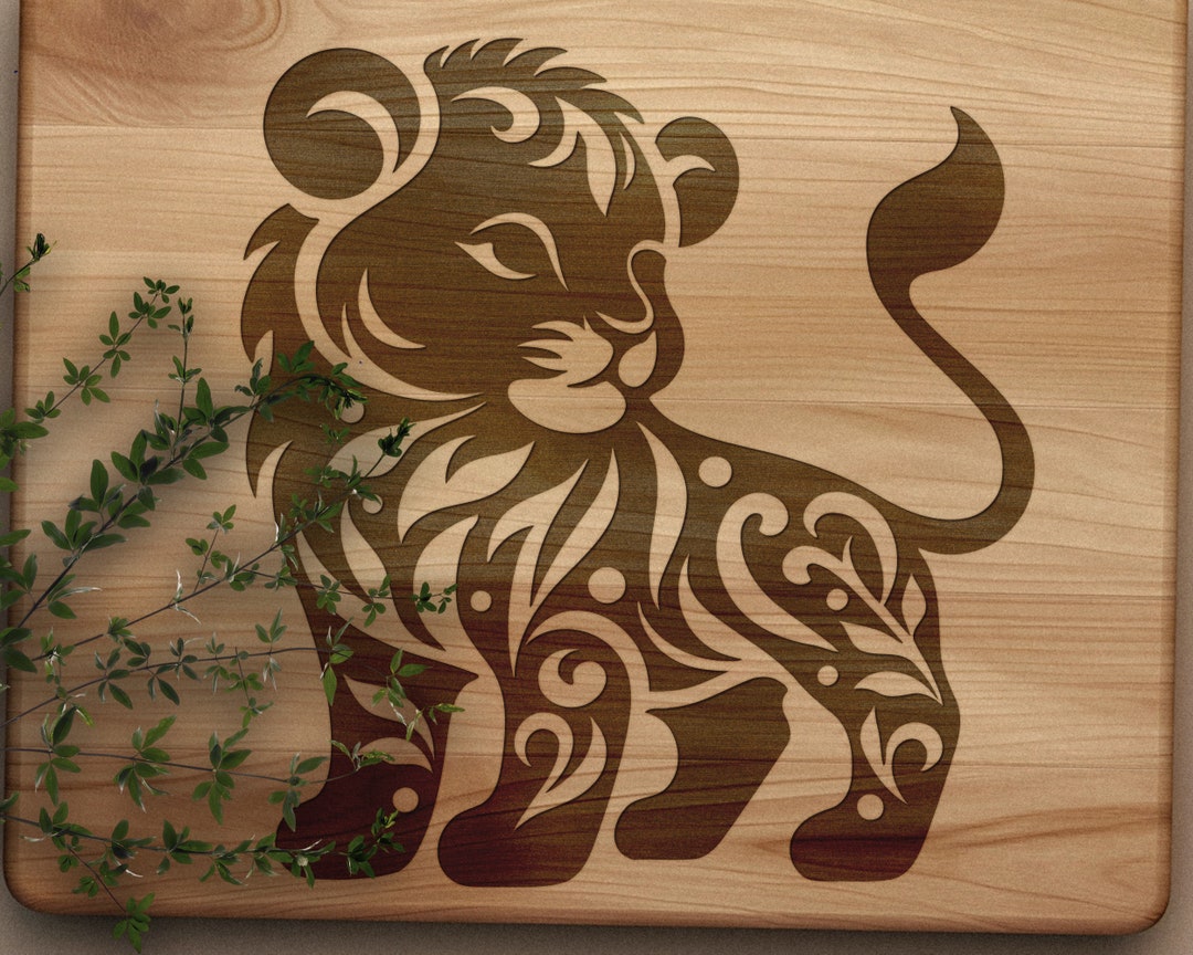 Lion Cub SVG, Lion Baby Vector Design for Cutting Machines, Lion PDF ...