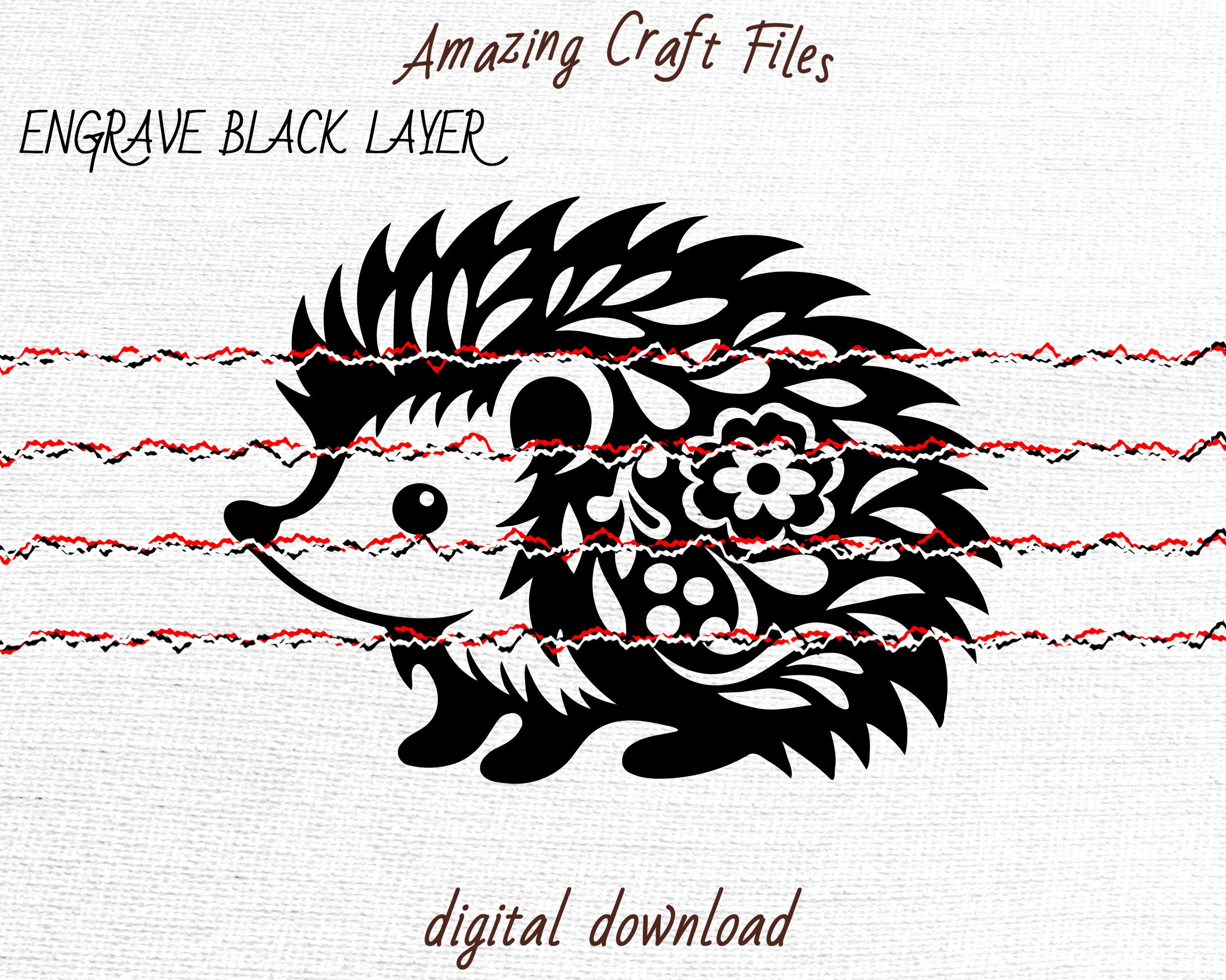 Hedgehog Laser Cut File: Engraving SVG, PDF (digital Download) - Etsy
