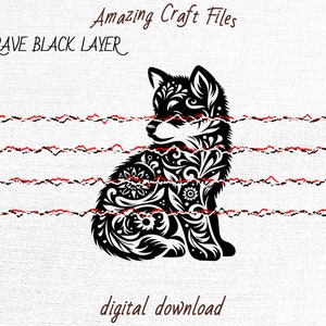 Wolf Baby SVG, Wolf Cub Vector Design for Cutting Machines, Wolf PDF ...