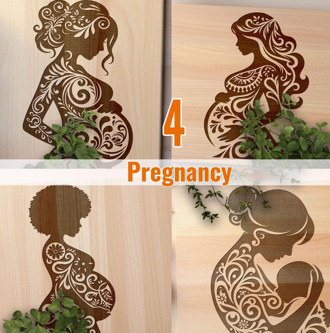 Pregnant SVG Bundle, New Mom Vector Design for Cutting Machines ...