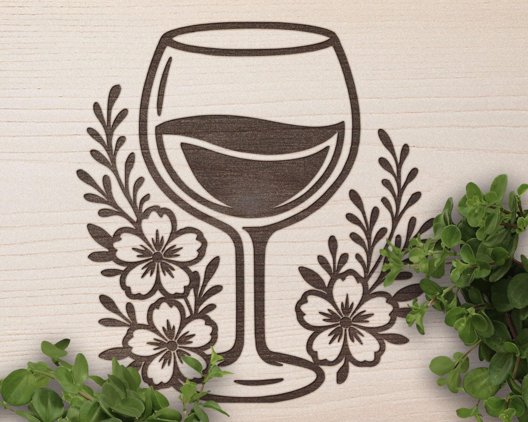 Wine SVG, Wine Vector Design for Cutting Machines, Wine PDF, Wine Laser ...