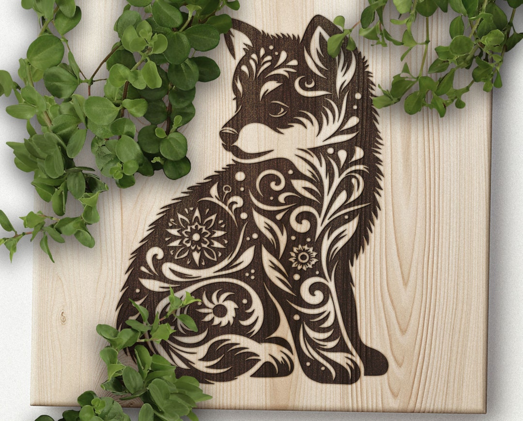Wolf Baby SVG, Wolf Cub Vector Design for Cutting Machines, Wolf PDF ...