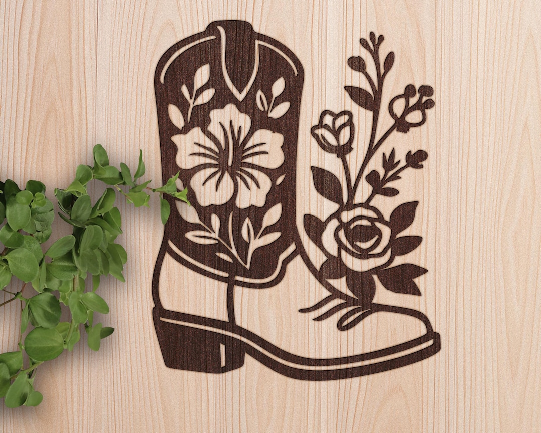 Cowboy Boot SVG: Laser Cut Vector File (digital Download, PDF Pattern ...