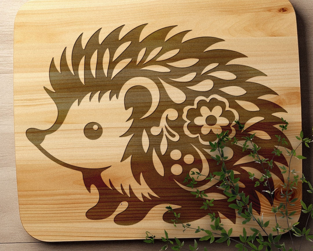 Hedgehog Laser Cut File: Engraving SVG, PDF (digital Download) - Etsy