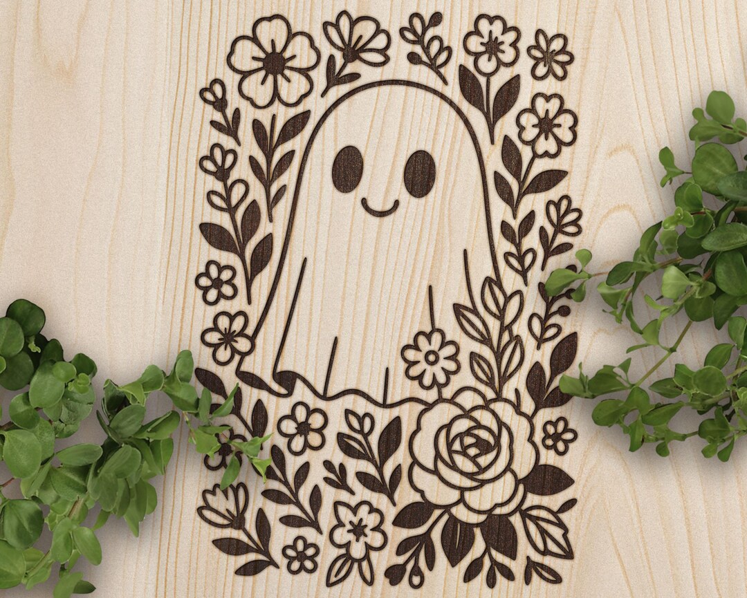 Ghost SVG Laser Cut File: Halloween Engraving Pattern (PDF Downloadable ...