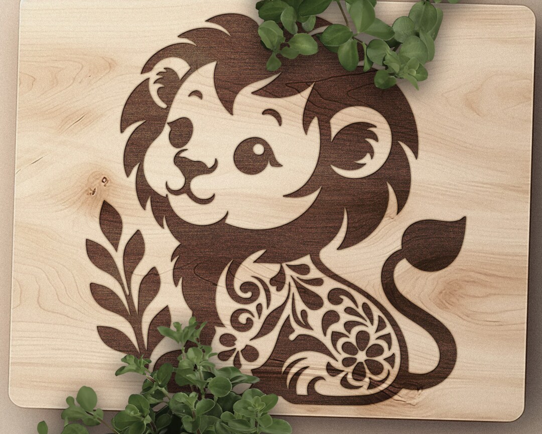 Lion Cub SVG, Lion Baby Vector Design for Cutting Machines, Lion PDF ...