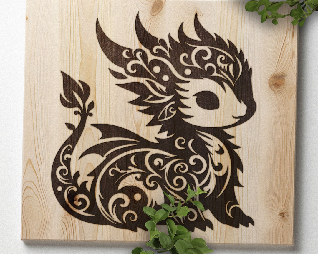 Dragon Baby SVG Laser File, Cute Fantasy Creature Design, Engravable ...