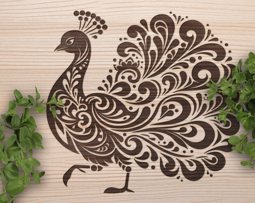 Peacock SVG, Peacock Vector Design for Cutting Machines, Peacock PDF ...