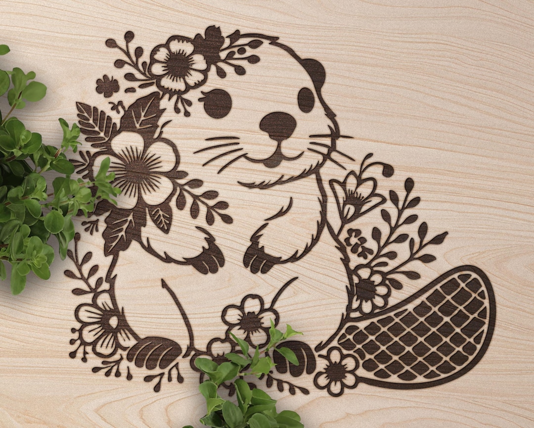 Sea Otter Laser Cut File (SVG, PNG, PDF), Cute Otter Engraving, Otter ...