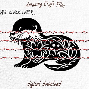 Otter SVG, Otter Vector Design for Cutting Machines, Otter PNG, Otter ...