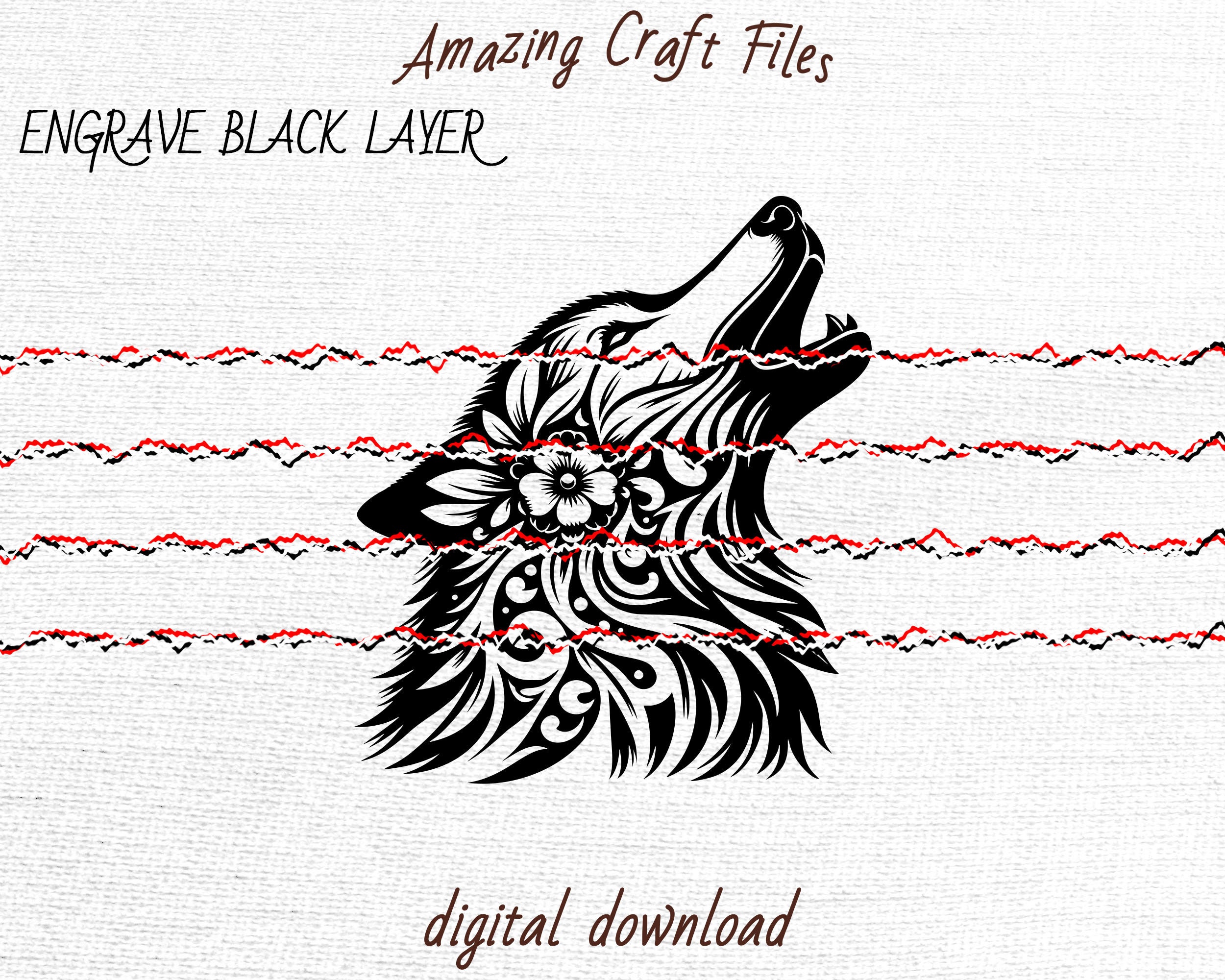 Howling Wolf SVG, Wolf Vector Design for Cutting Machines, Wolf PDF ...