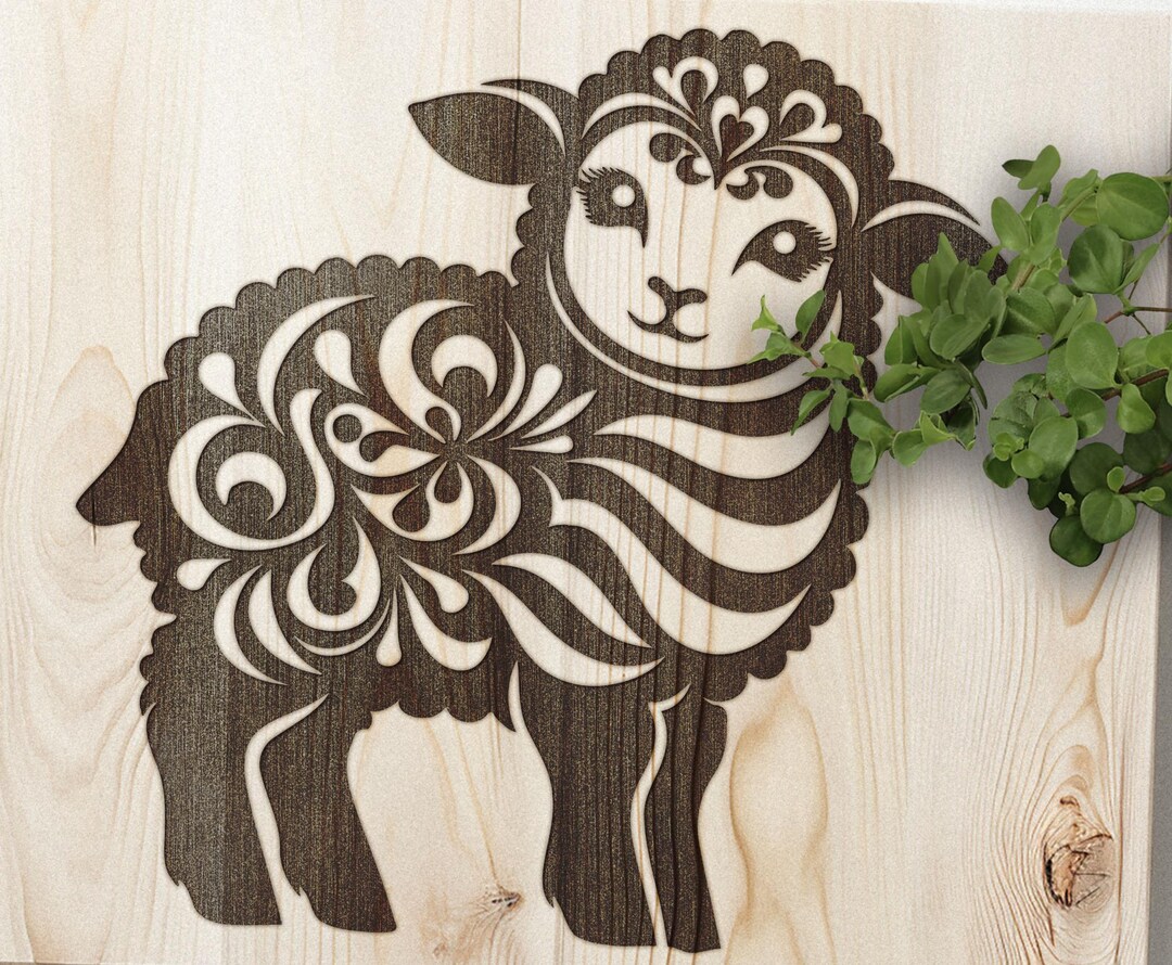 Sheep SVG, Lamp Vector Design for Cutting Machines, Sheep PDF, Farm ...