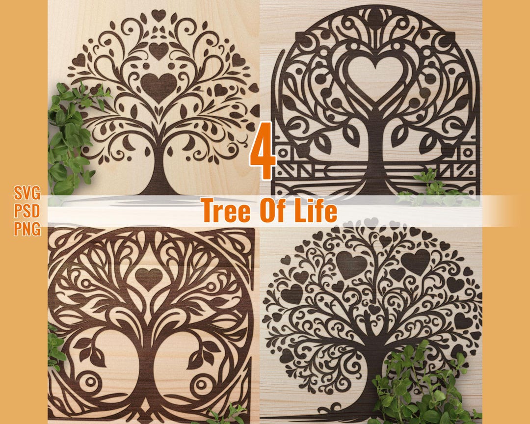 Tree of Life SVG Bundle, SVG Set, Laser Engraving Files, Vector Design ...