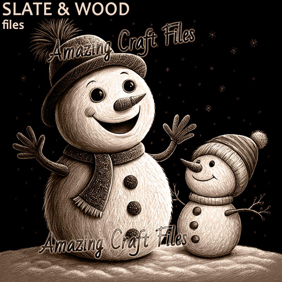 Snowman Scene Digital Files for Laser Engraving, Snowman 3D Illusion ...