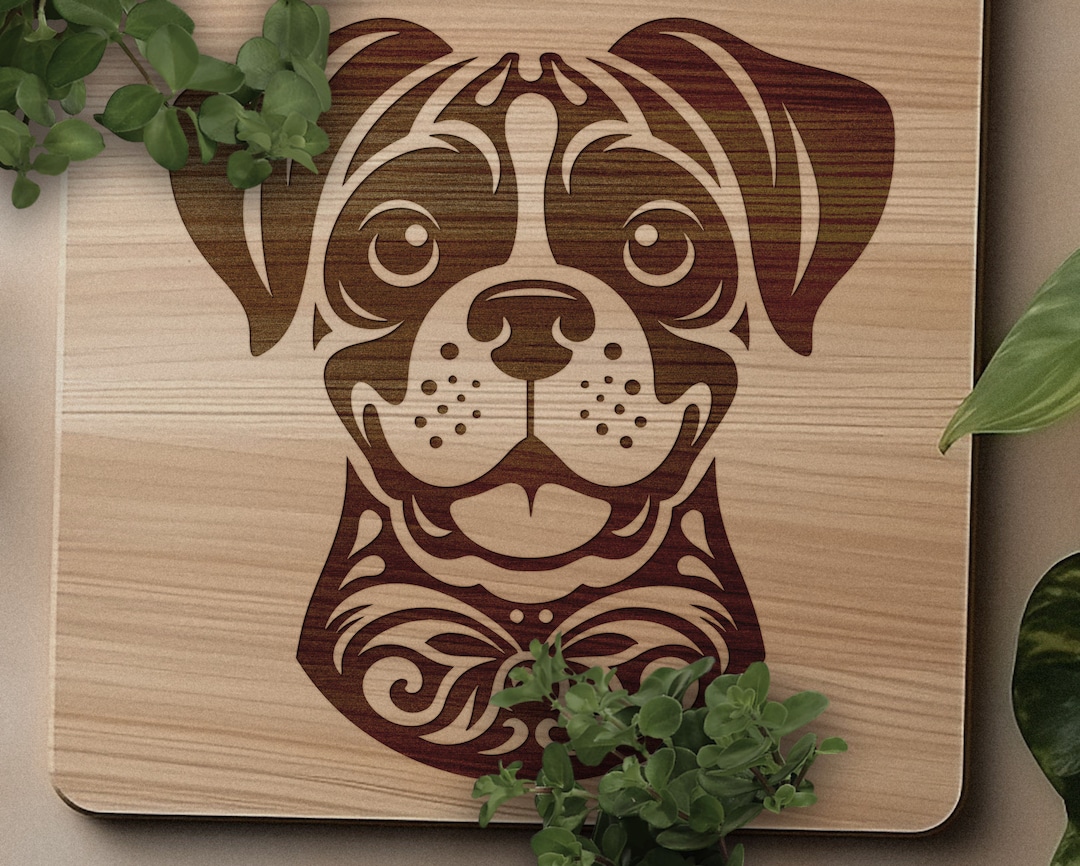 Boxer Dog SVG, Puppy Vector Design for Cutting Machines, Boxer Dog PDF ...