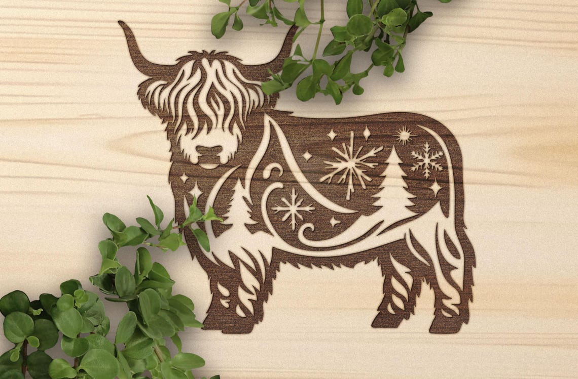 Christmas Animals SVG Laser Cut Files: Holiday Vector Designs (digital ...