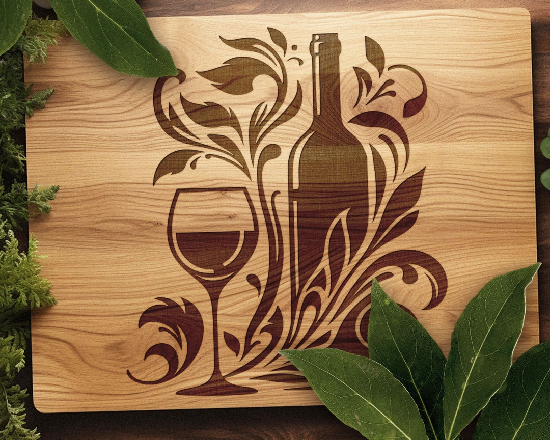 Wine SVG, Wine Vector Design for Cutting Machines, Wine PDF, Wine Laser ...