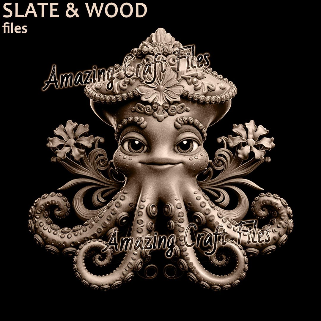 Squid 3D Illusion, Squid Laser Burn PNG Digital File, Squid 3D Illusion ...