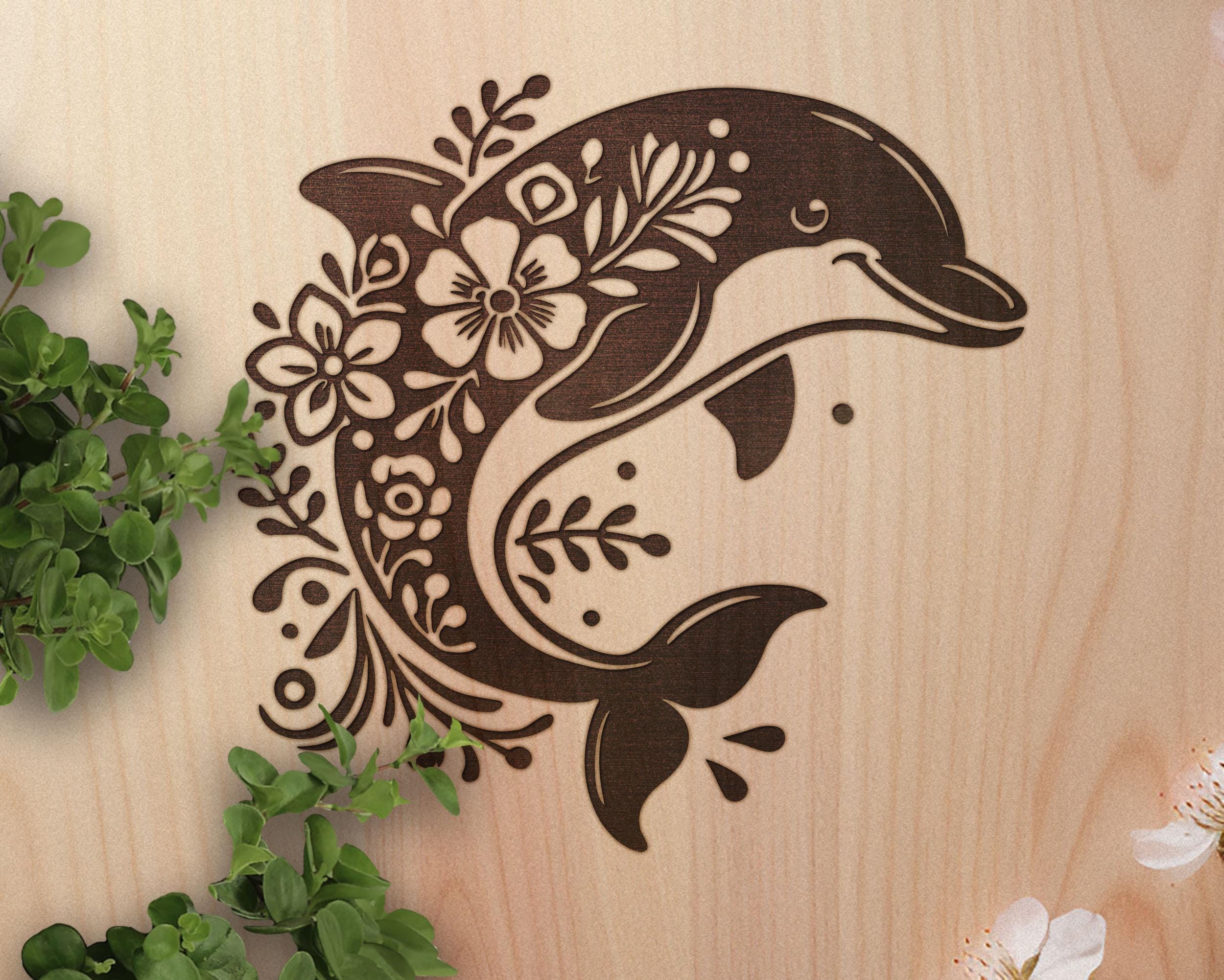 Dolphin Laser Engraving SVG: Vector Cut File (PDF, Digital Download) - Etsy