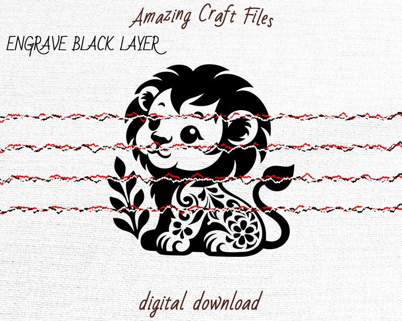 Lion Cub SVG, Lion Baby Vector Design for Cutting Machines, Lion PDF ...
