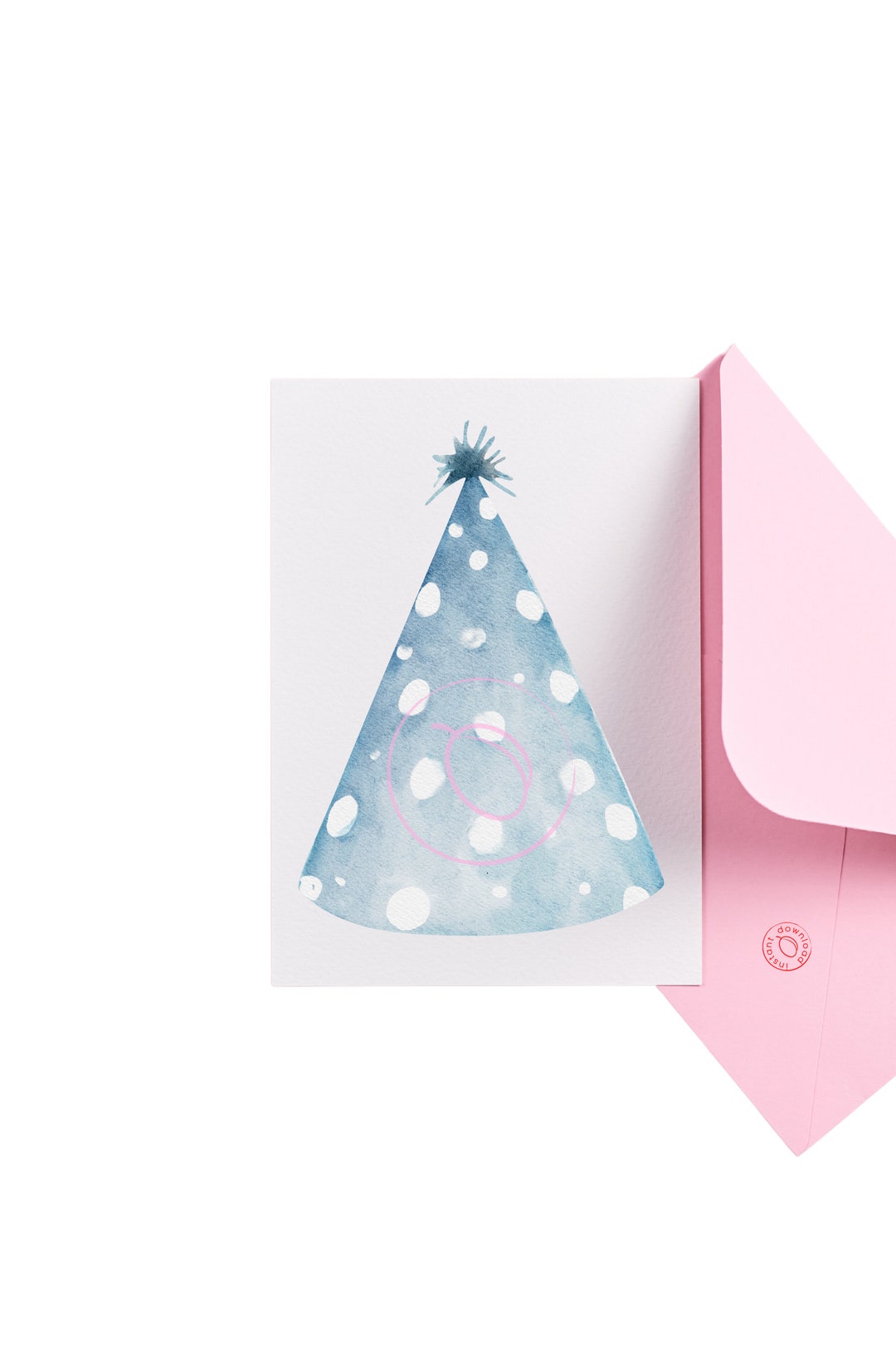 Party Hat Birthday Card, Printable Birthday Card, Happy Birthday Card ...