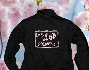 Postpartum Jacket Nurse Embroidered Nursing Jacket Women's Mother Baby ...