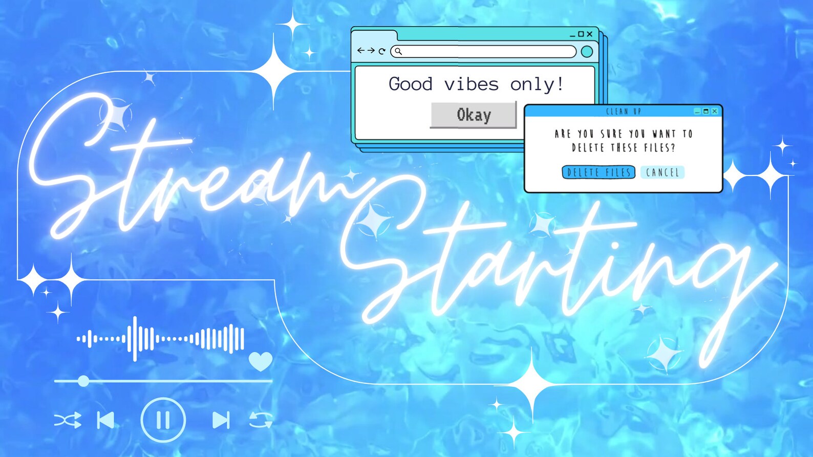 Stary Blue Oceans Stream Package Animated Stream Overlay Screen Twitch ...