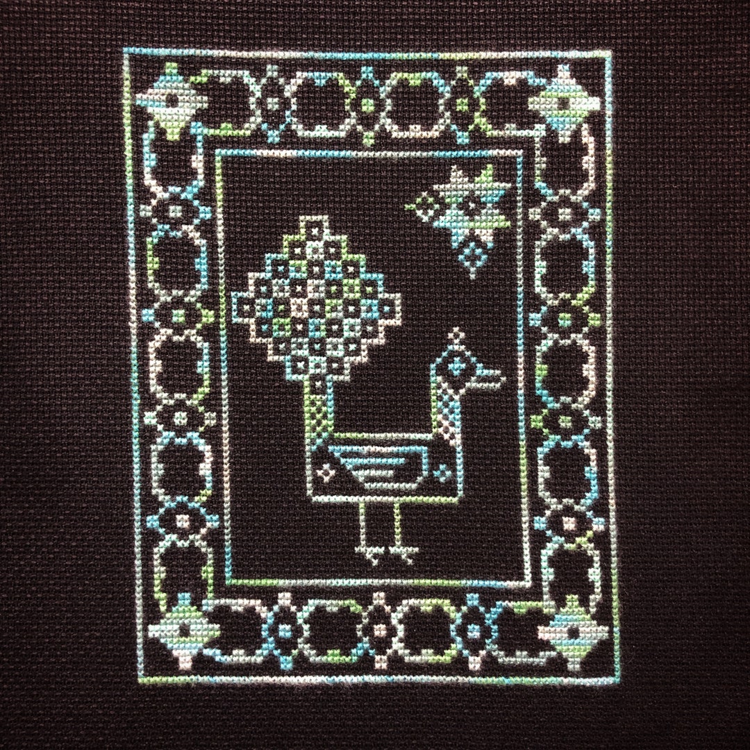 Funky Peacock, A Cross Stitch Sampler Pattern - Etsy