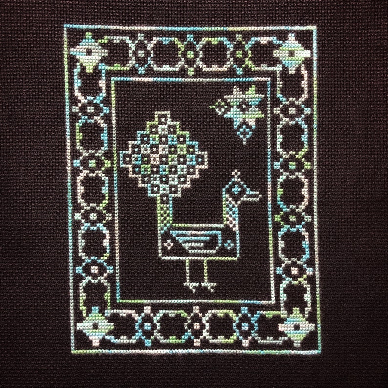 Funky Peacock, A Cross Stitch Sampler Pattern - Etsy