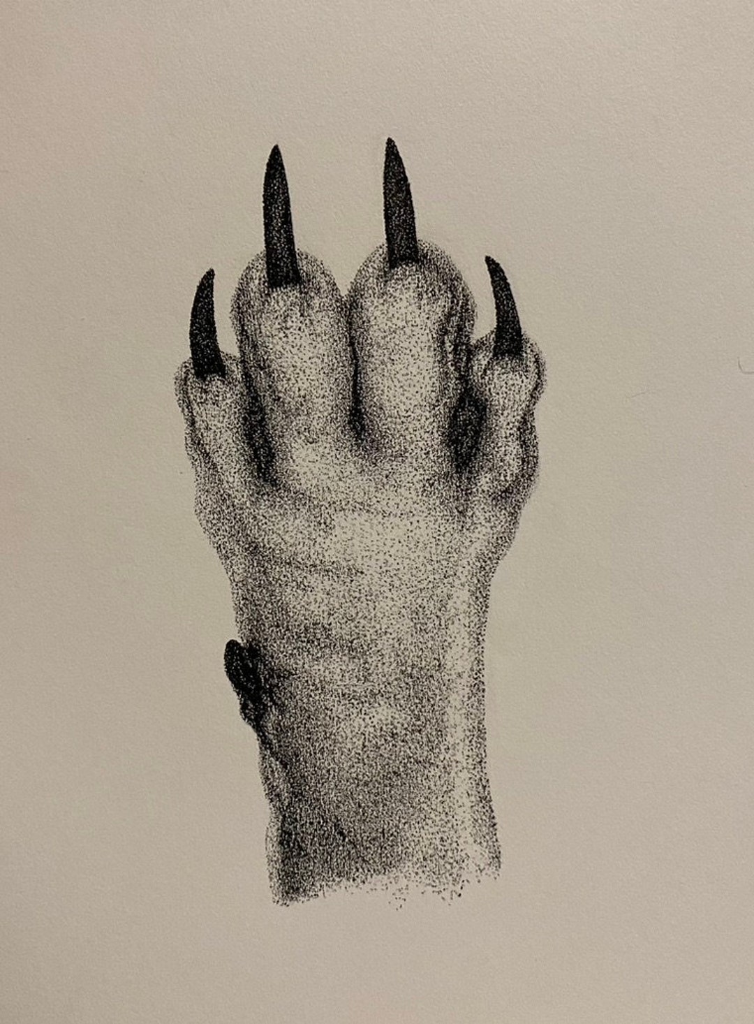 Grey Wolf Paw, Paw Print. Tattoo. Wolf Paw Tattoo - Etsy