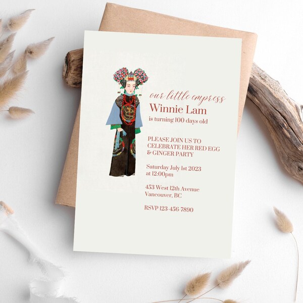 Chinese 100 Days Invitation - Etsy