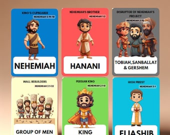 New Testament Bible Character Flashcards for Kids, Christian Education ...
