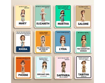 New Testament Bible Character Flashcards for Kids, Christian Education ...