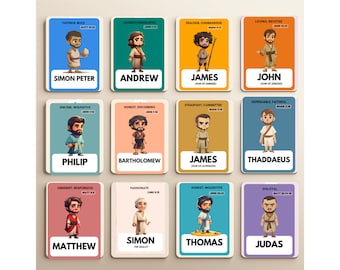 New Testament Bible Character Flashcards for Kids, Christian Education ...