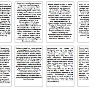 Jesus' 12 Disciples Flashcards: Christian Education (printable Digital ...