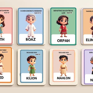 Ruth Bible Character Flashcards for Kids, Christian Education Tool ...