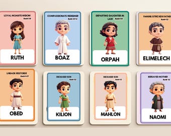 New Testament Bible Character Flashcards for Kids, Christian Education ...