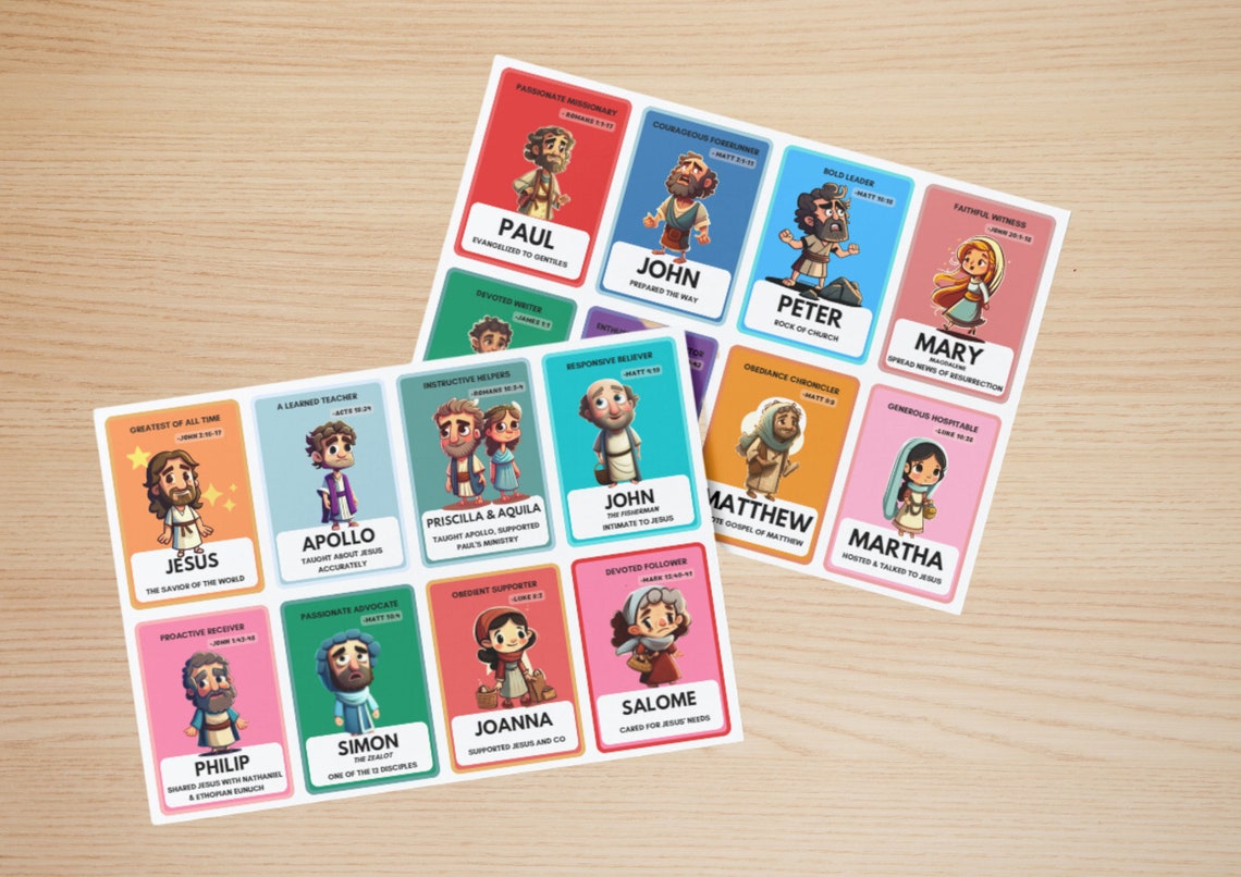 New Testament Bible Character Flashcards: Christian Education (digital ...