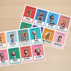 New Testament Bible Character Flashcards: Christian Education (digital ...