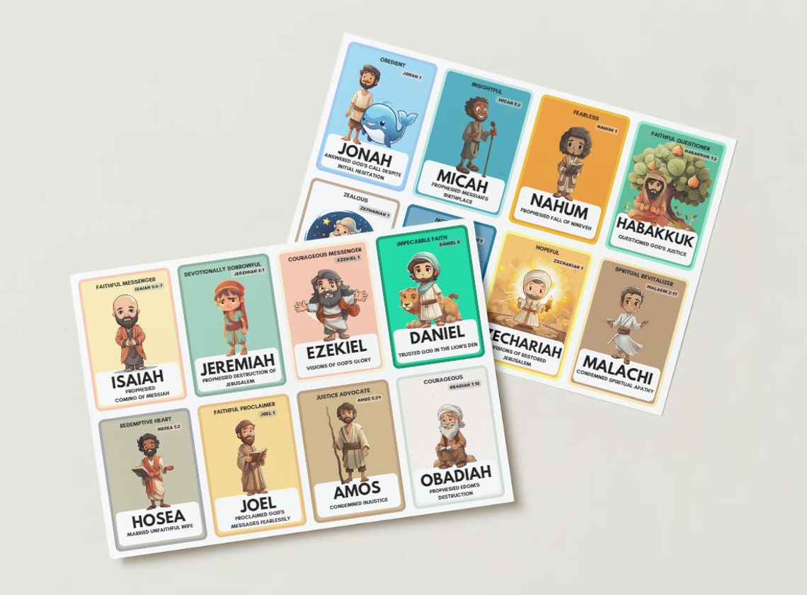 Bible Character Flashcards: Prophet Series, Christian Education ...