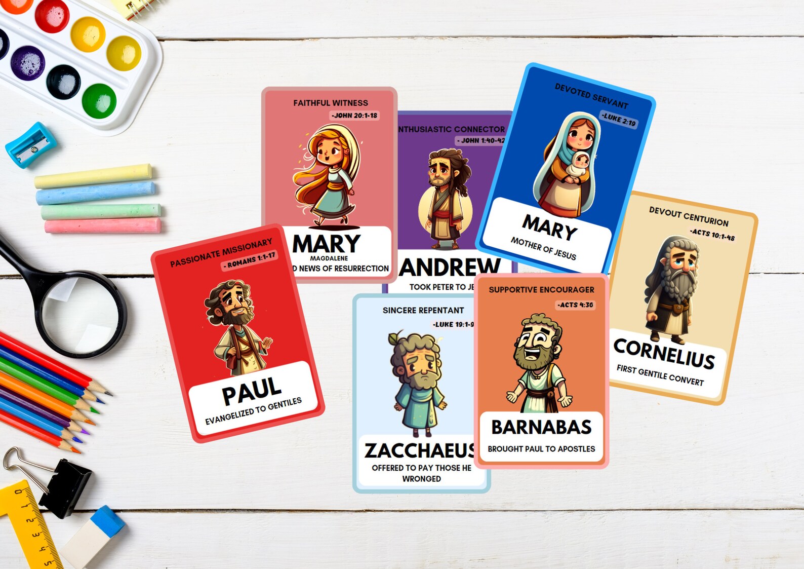 New Testament Bible Character Flashcards: Christian Education (digital ...