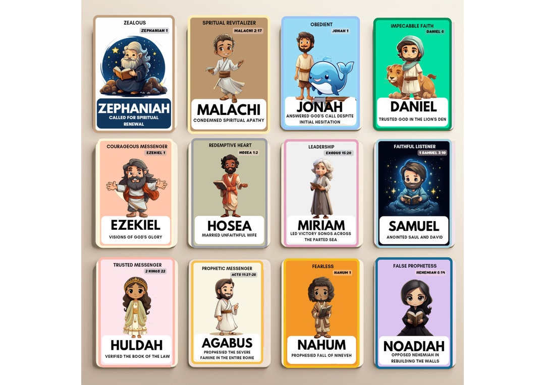 Bible Character Flashcards: Prophet Series, Christian Education ...