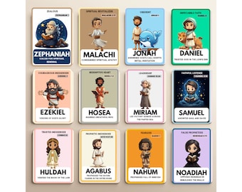 Genesis Series Bible Character Flashcards for Kids, Christian Education ...