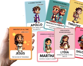 Genesis Series Bible Character Flashcards for Kids, Christian Education ...