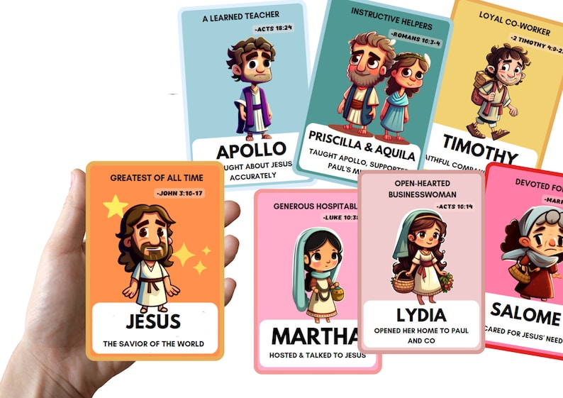 New Testament Bible Character Flashcards: Christian Education (digital ...