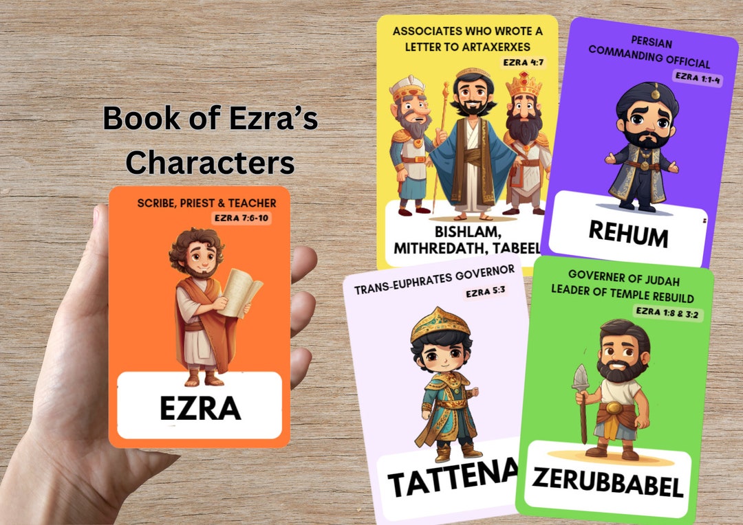 Ezra, Bible Character Flashcards for Kids, Christian Education Tool ...